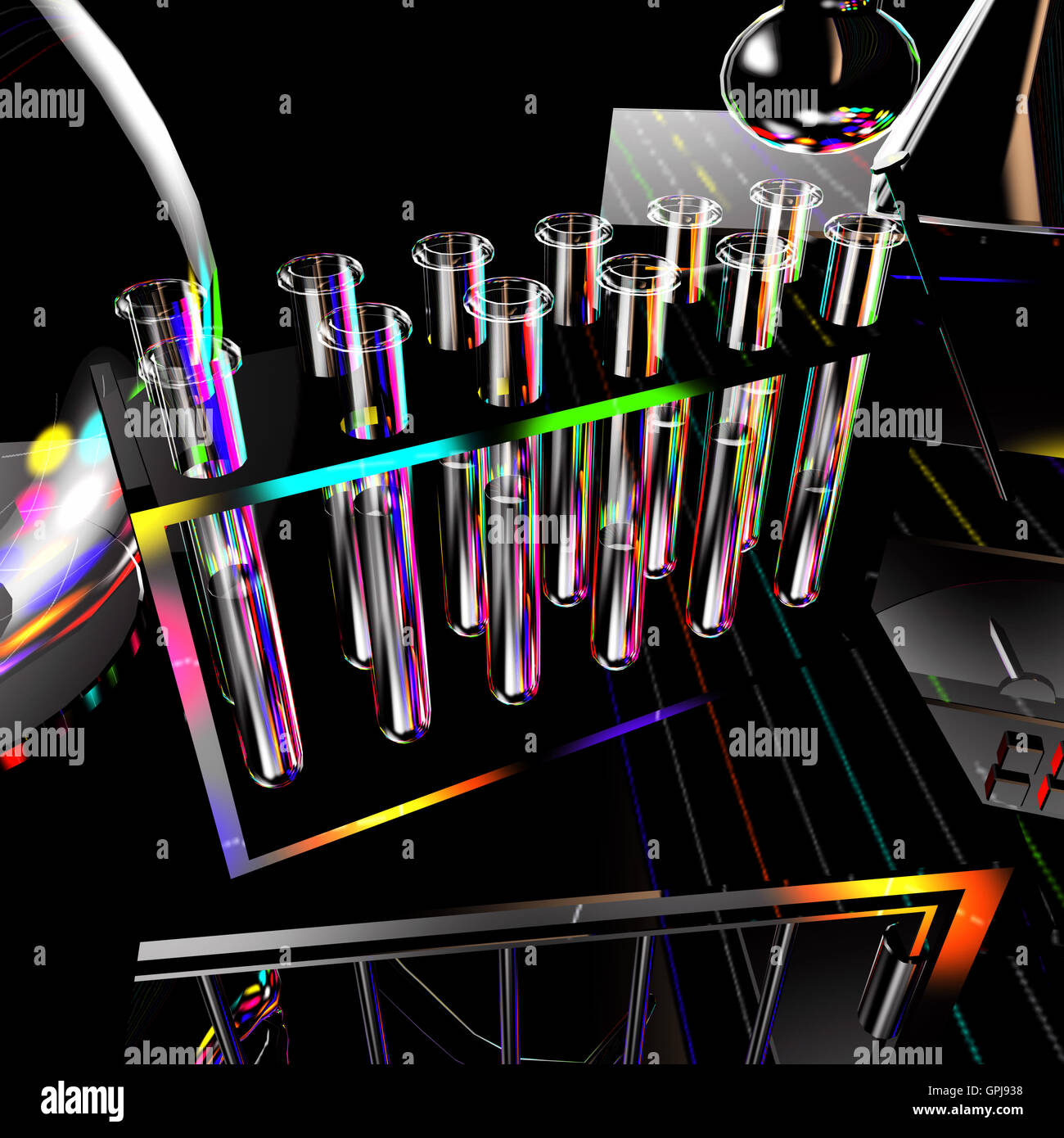 Science background with test tubes Stock Photo - Alamy