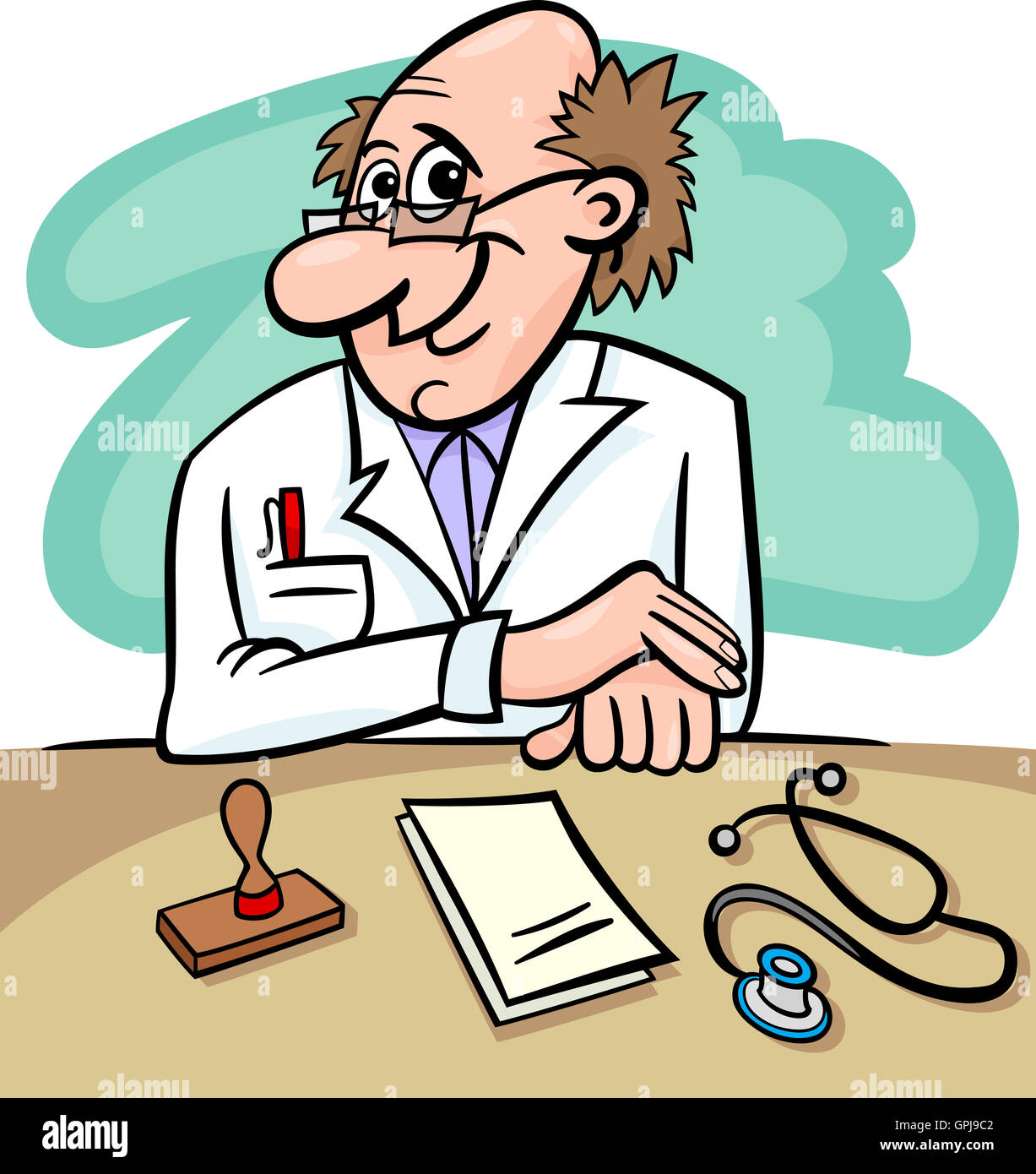 doctor in clinic cartoon illustration Stock Photo - Alamy