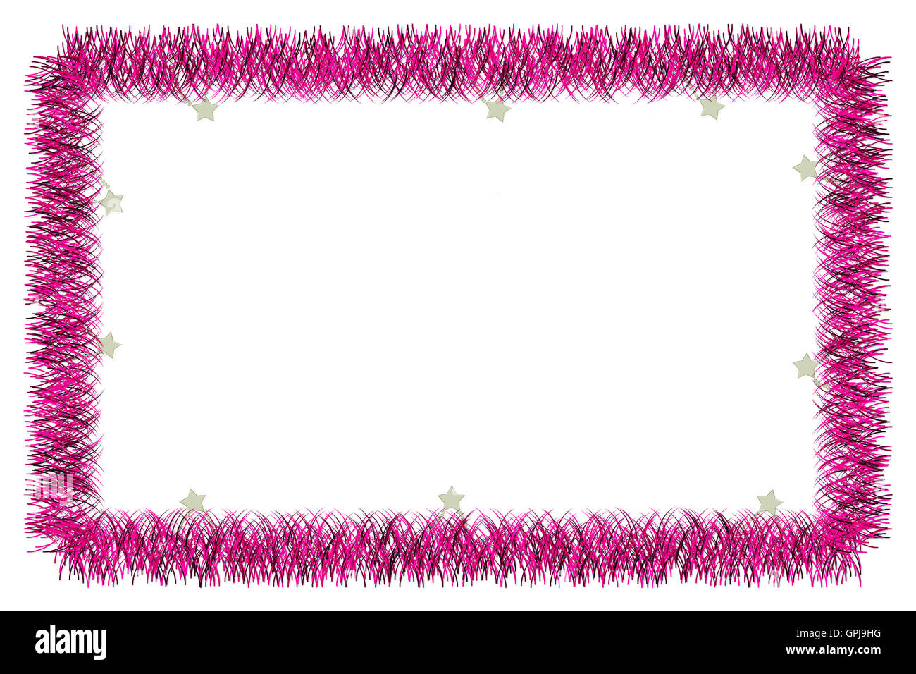 Christmas pink tinsel frame Stock Photo - Alamy