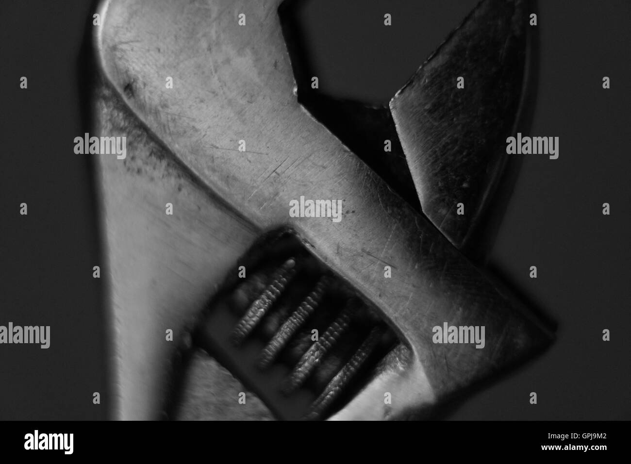 mechanics of motion close up spanner/ wrench Stock Photo - Alamy