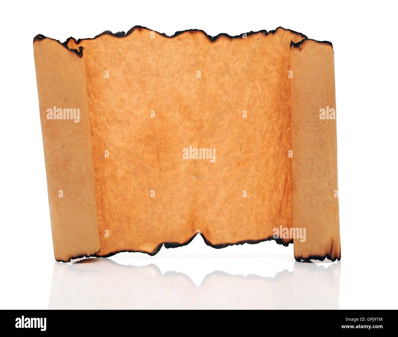 Vintage paper scroll isolated on white Stock Photo - Alamy