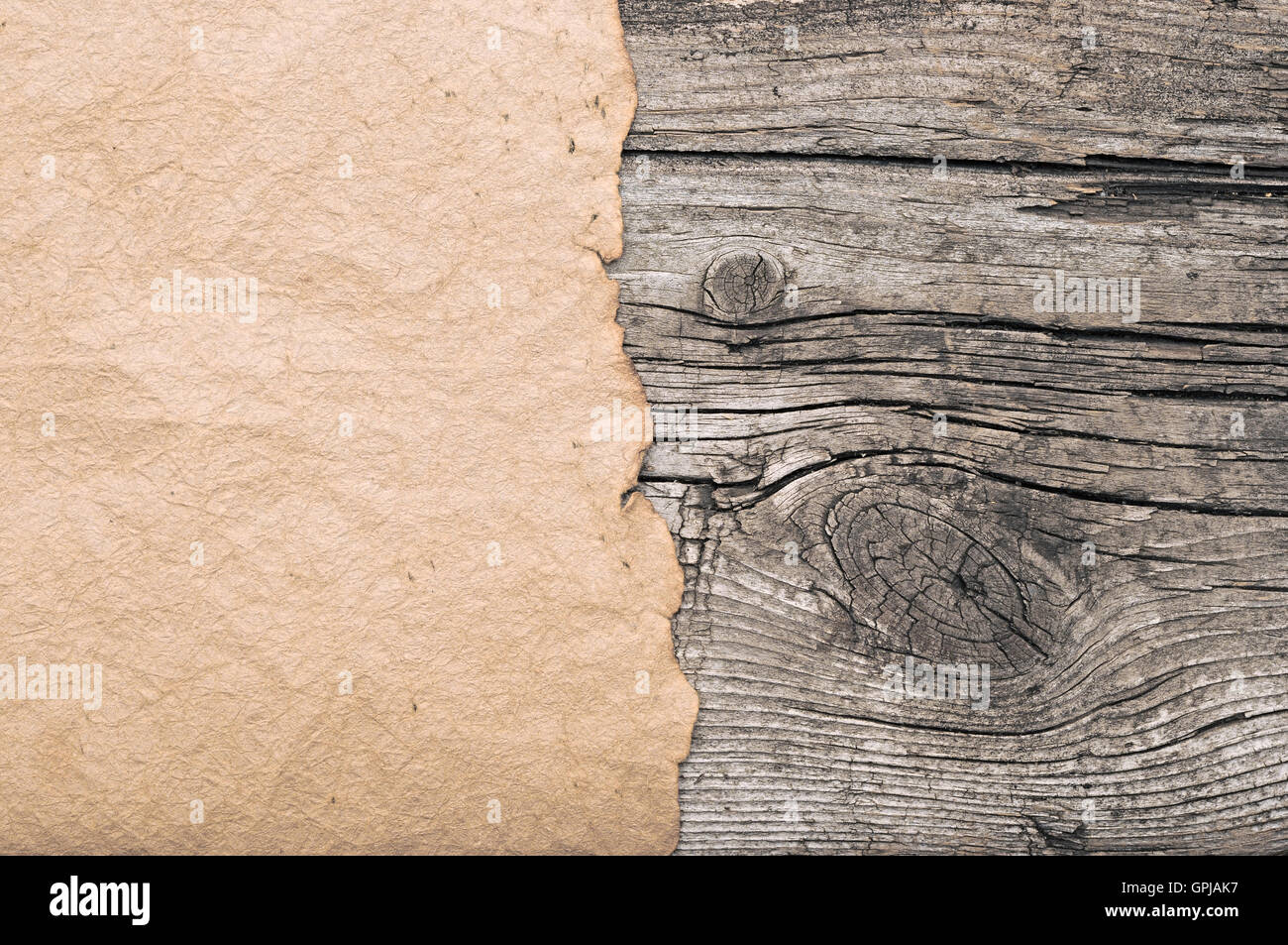 old paper on border wood background Stock Photo - Alamy