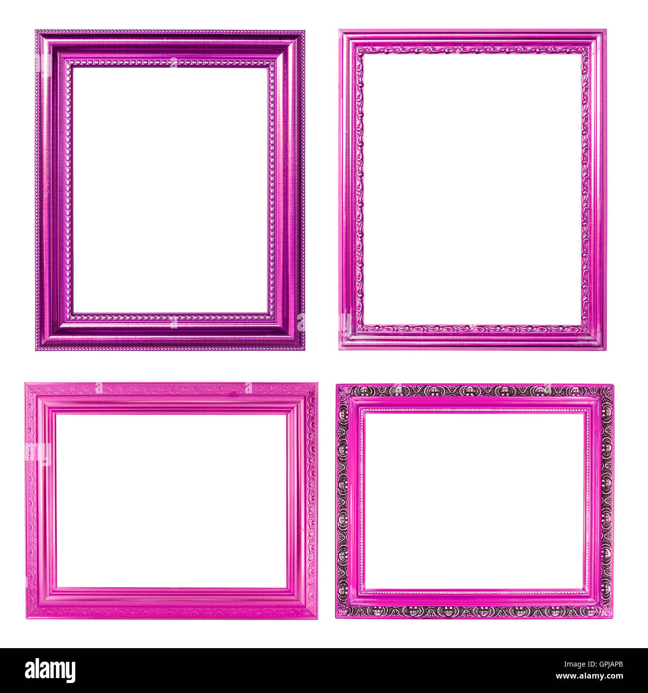 4 pink frame on white Stock Photo - Alamy