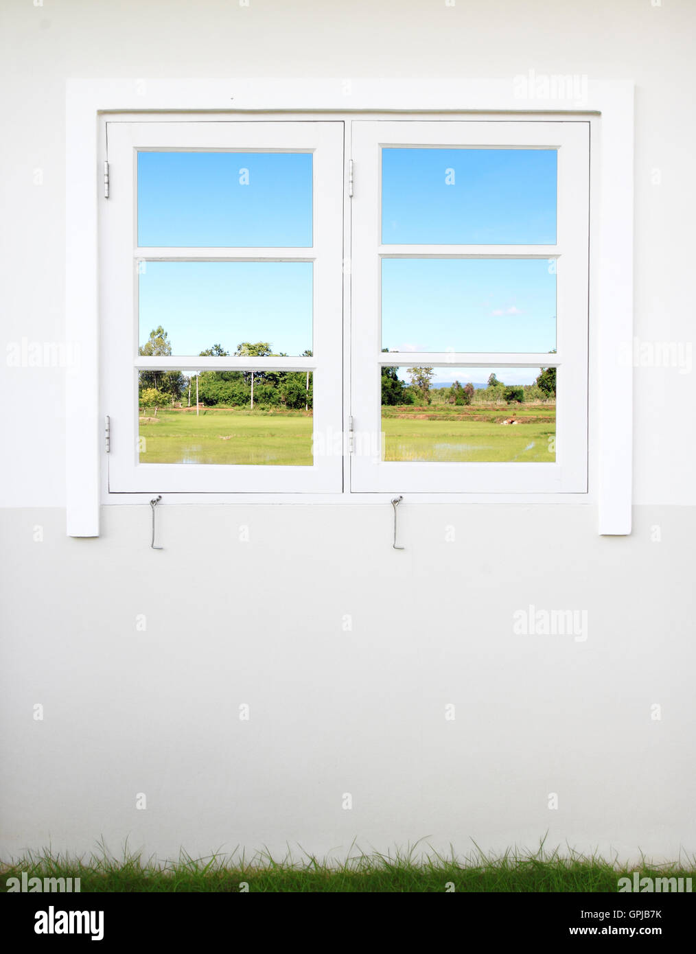 window with rural view Stock Photo - Alamy