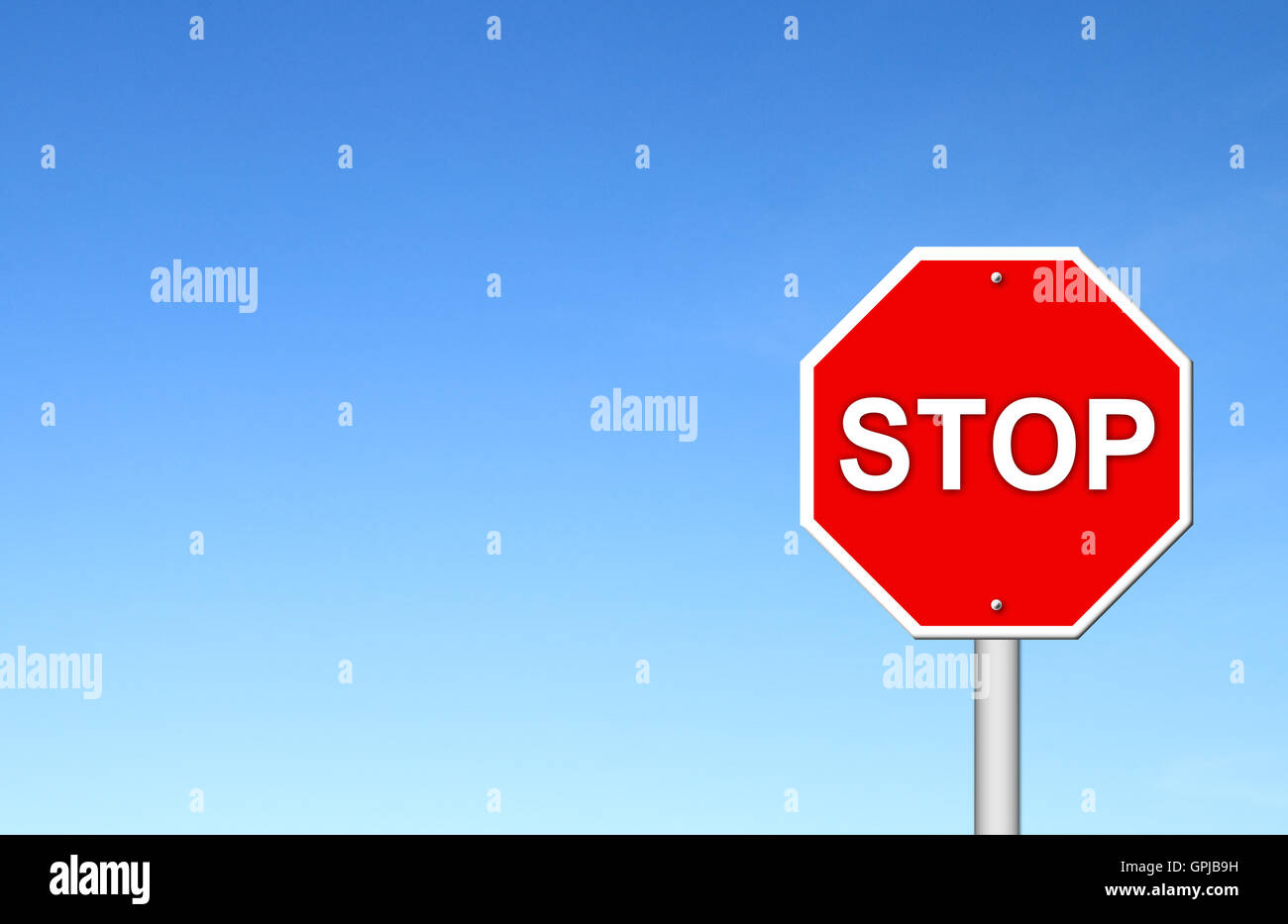 stop sign with blue sky Stock Photo - Alamy