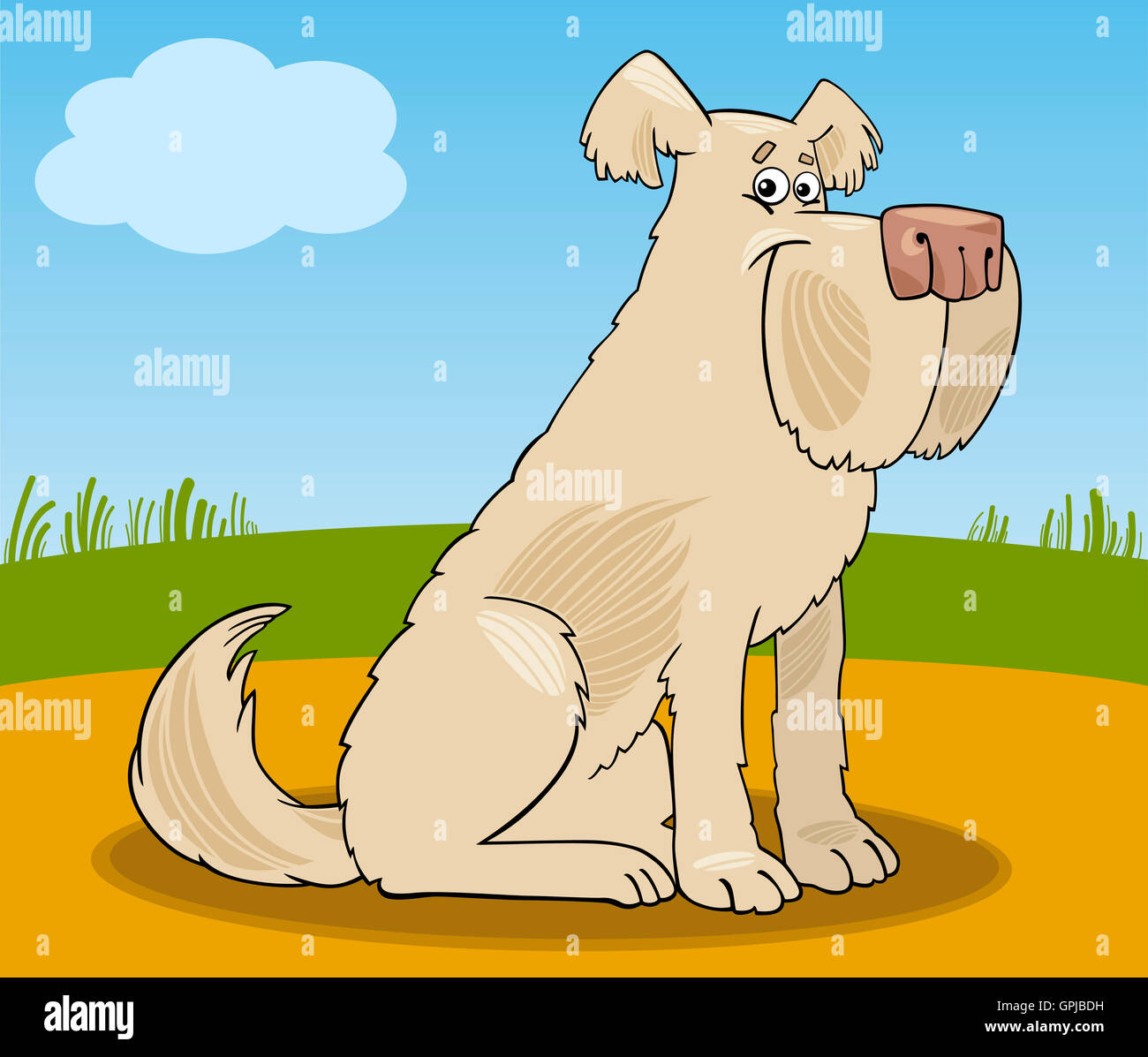 Sheepdog shaggy dog cartoon illustration Stock Photo - Alamy