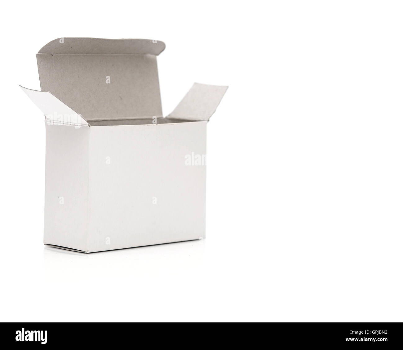 Blank white box on a white background Stock Photo - Alamy