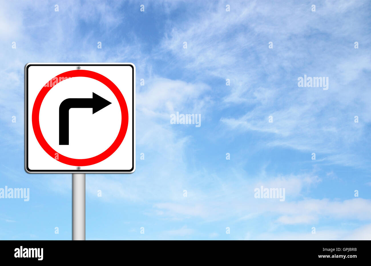 Traffic sign show the turn right Stock Photo - Alamy