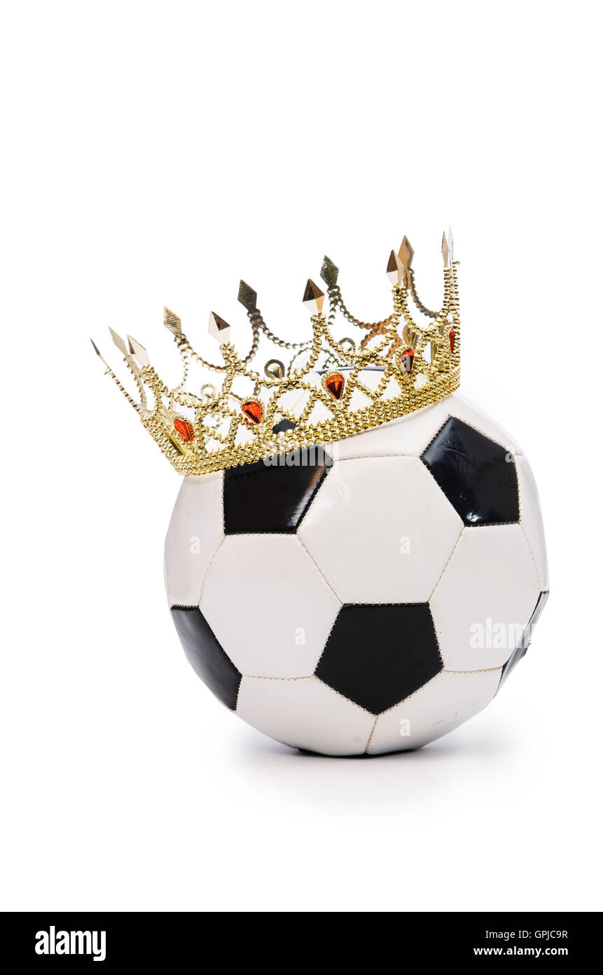 Football with crown on white Stock Photo - Alamy