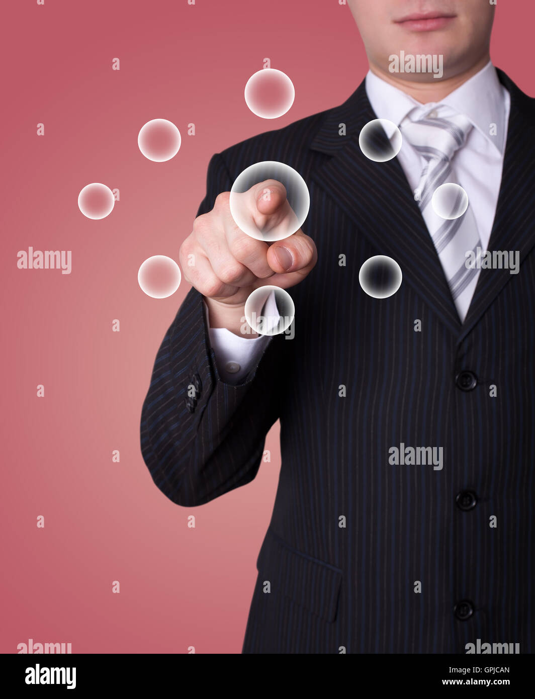 Man pressing digital buttons Stock Photo - Alamy