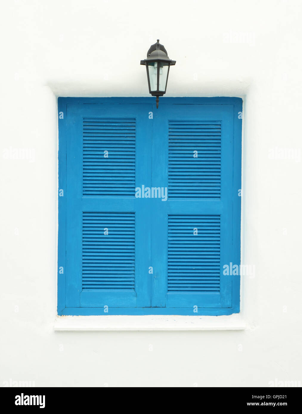 Greek Style windows and lamp Stock Photo - Alamy