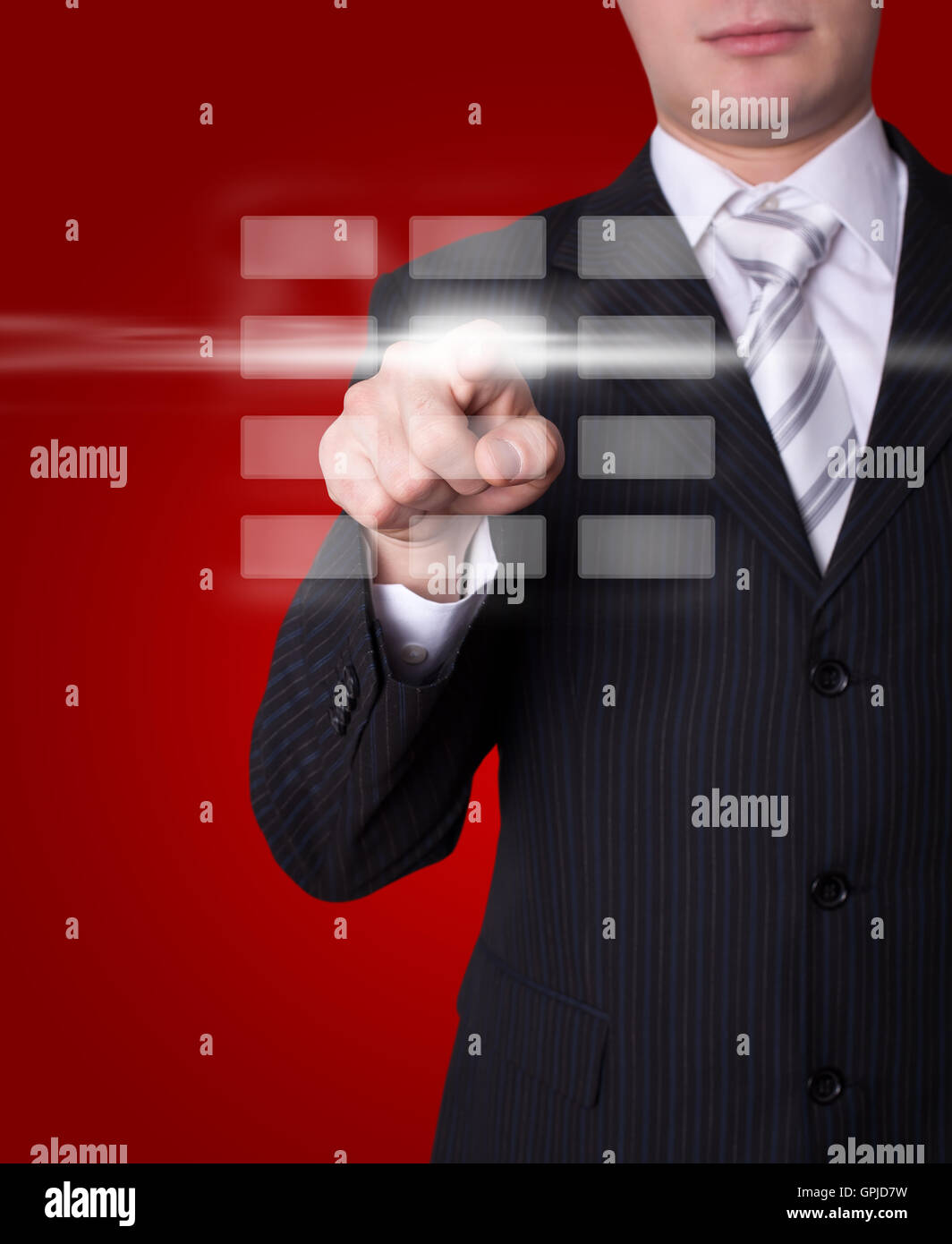 Man pressing digital buttons Stock Photo - Alamy