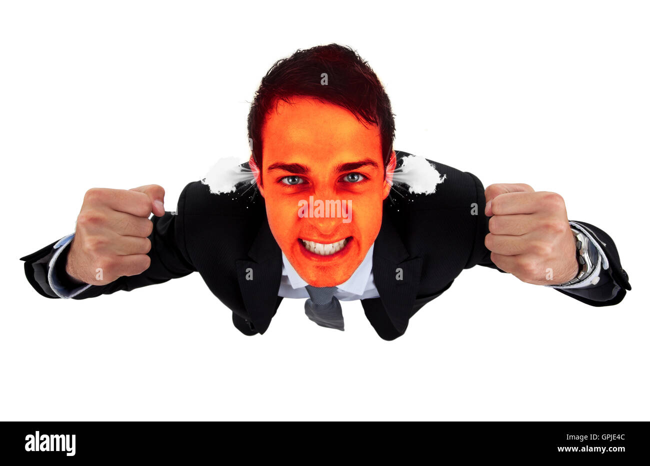 Angry business man with red exploding face 2 Stock Photo - Alamy