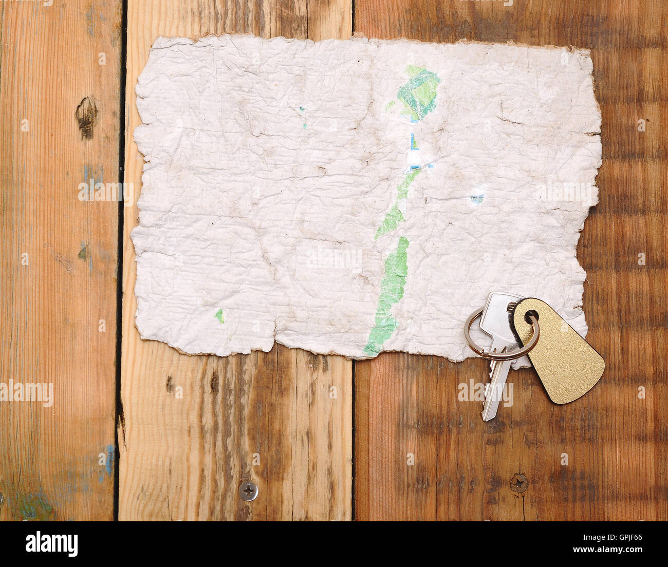 Old paper and key with space for text Stock Photo - Alamy