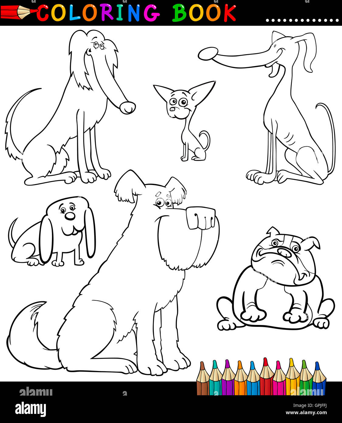 English bulldog dog cartoon coloring hi-res stock photography and ...