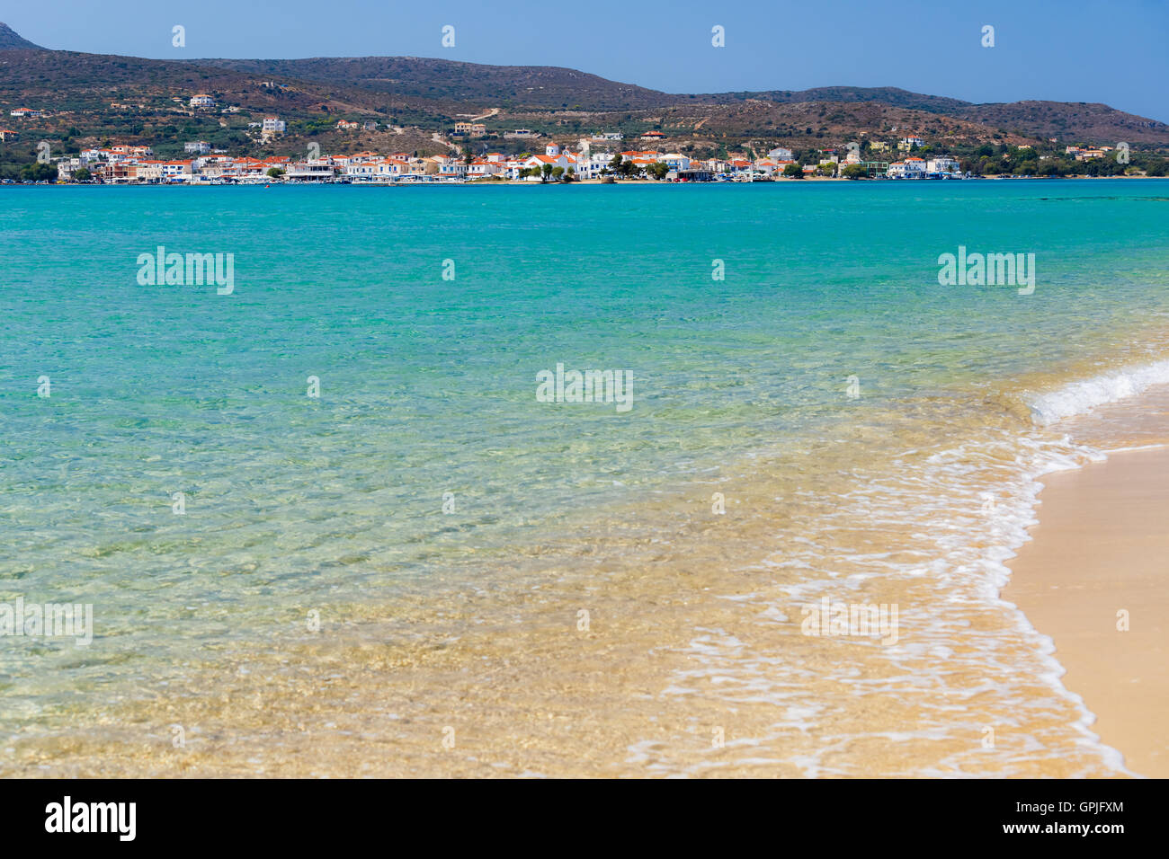 Punda exotic beach with Elafonisos island in distance in Lakonia ...