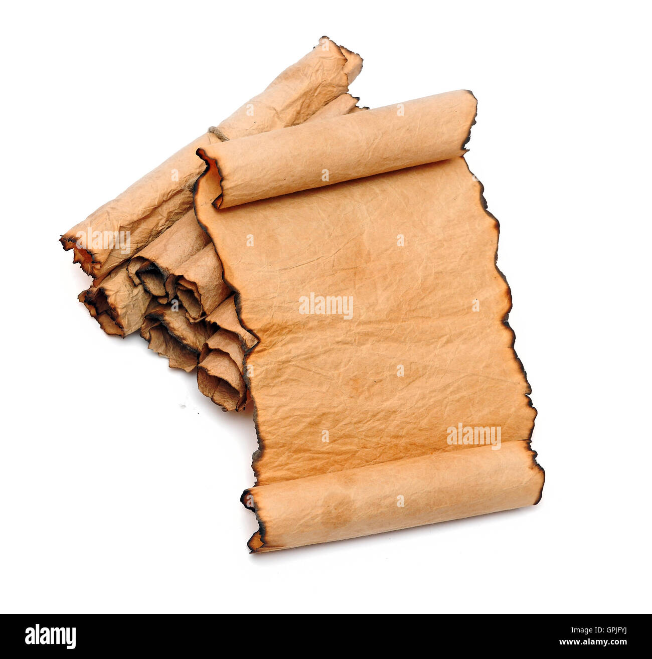 blank old sheet paper on scrolls Stock Photo - Alamy