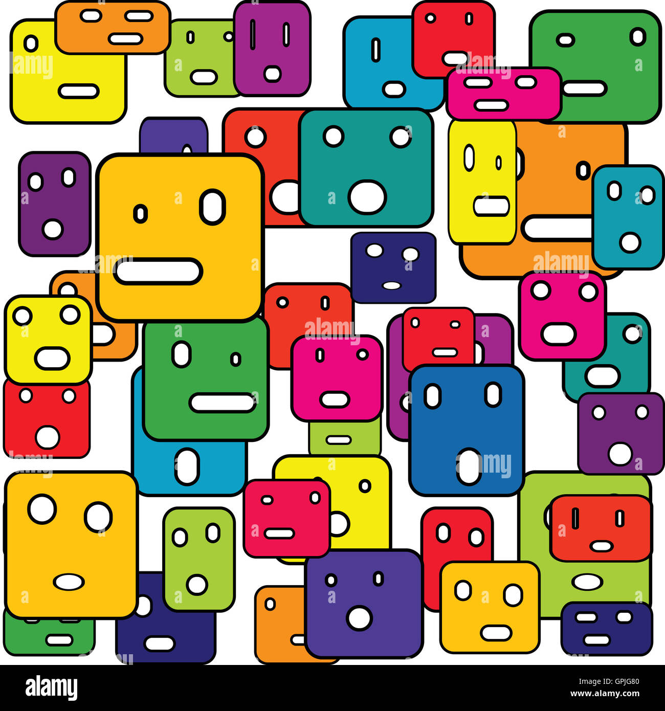 Abstract squares with facial expressions Stock Photo - Alamy