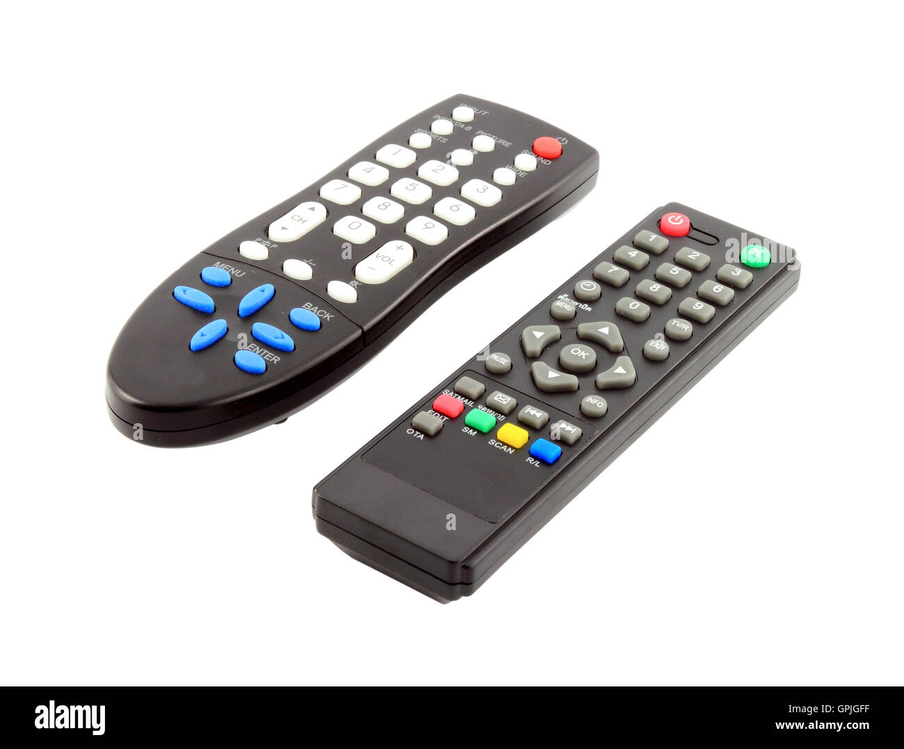 TV remote control on a white background Stock Photo - Alamy