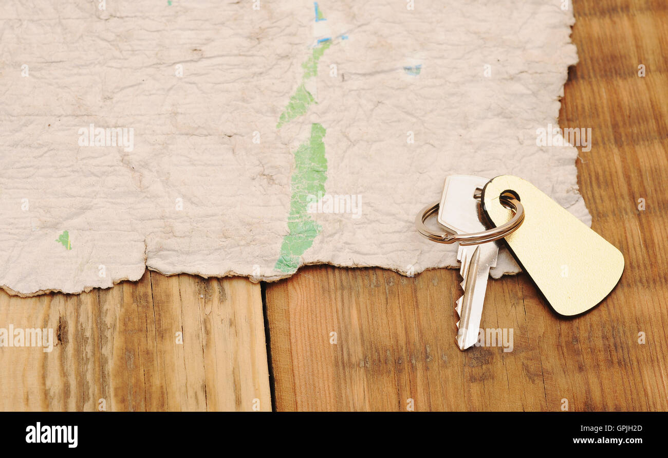 Old paper and key with space for text Stock Photo - Alamy