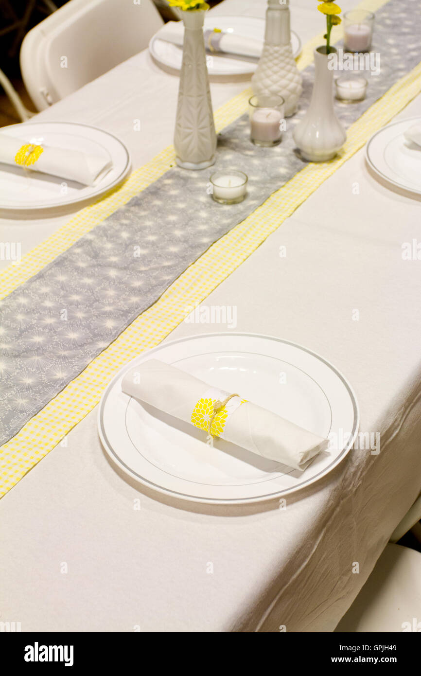Wedding Place Setting Stock Photo - Alamy