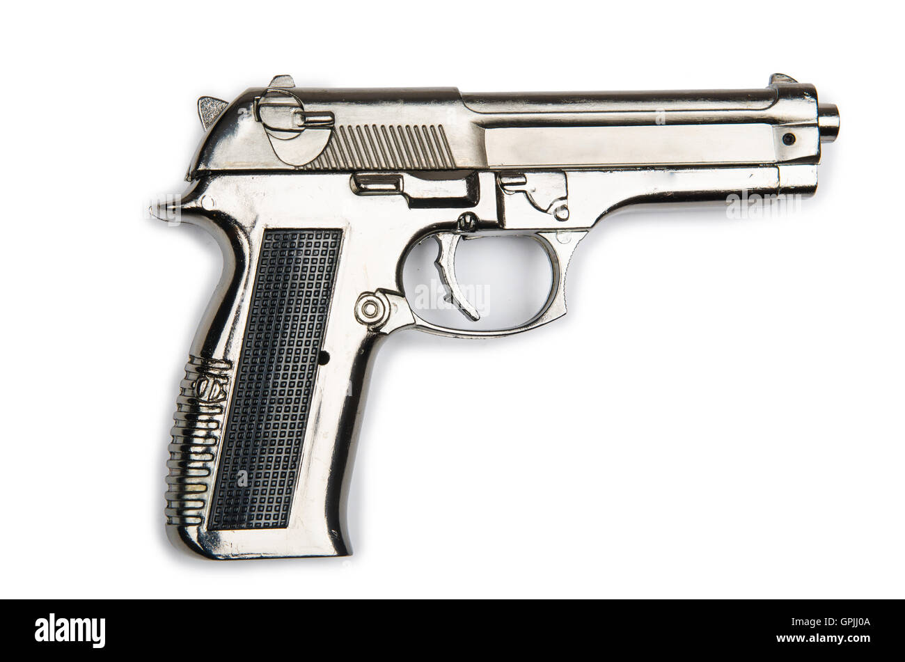 Hand gun isolated on the white background Stock Photo - Alamy
