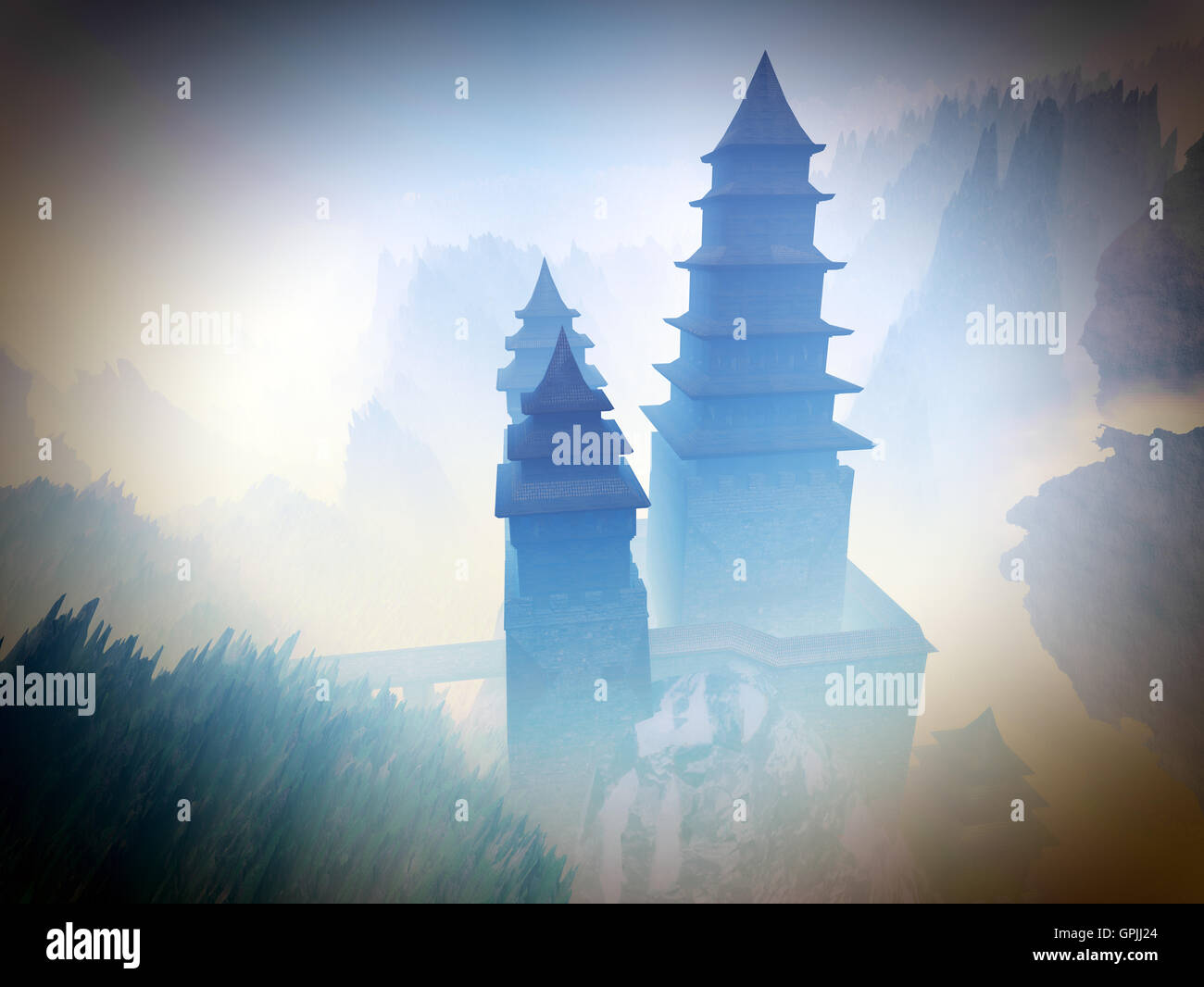 Zen buddhist temple in the mountains Stock Photo - Alamy