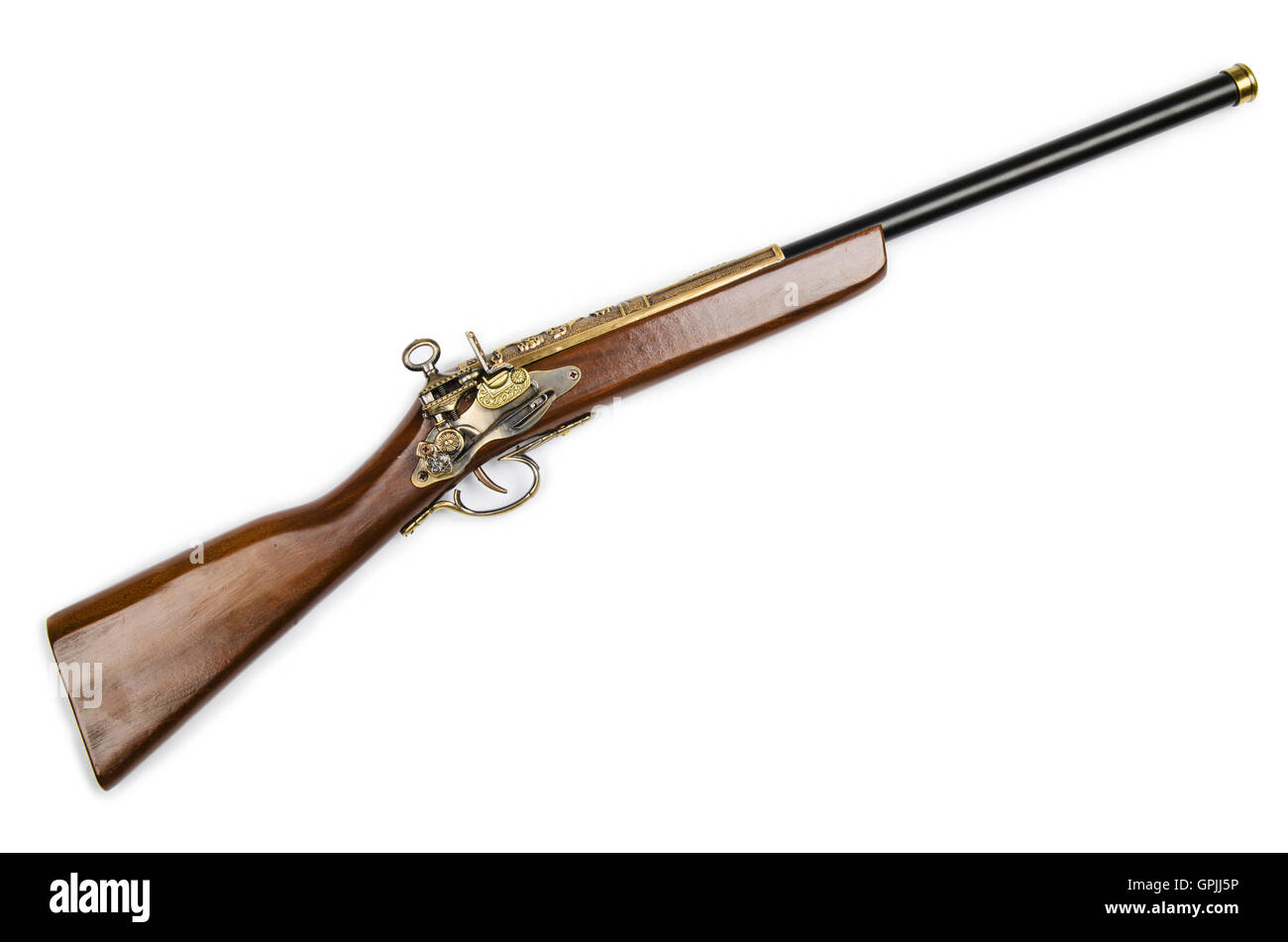 Old hunter rifle isolated on white Stock Photo - Alamy