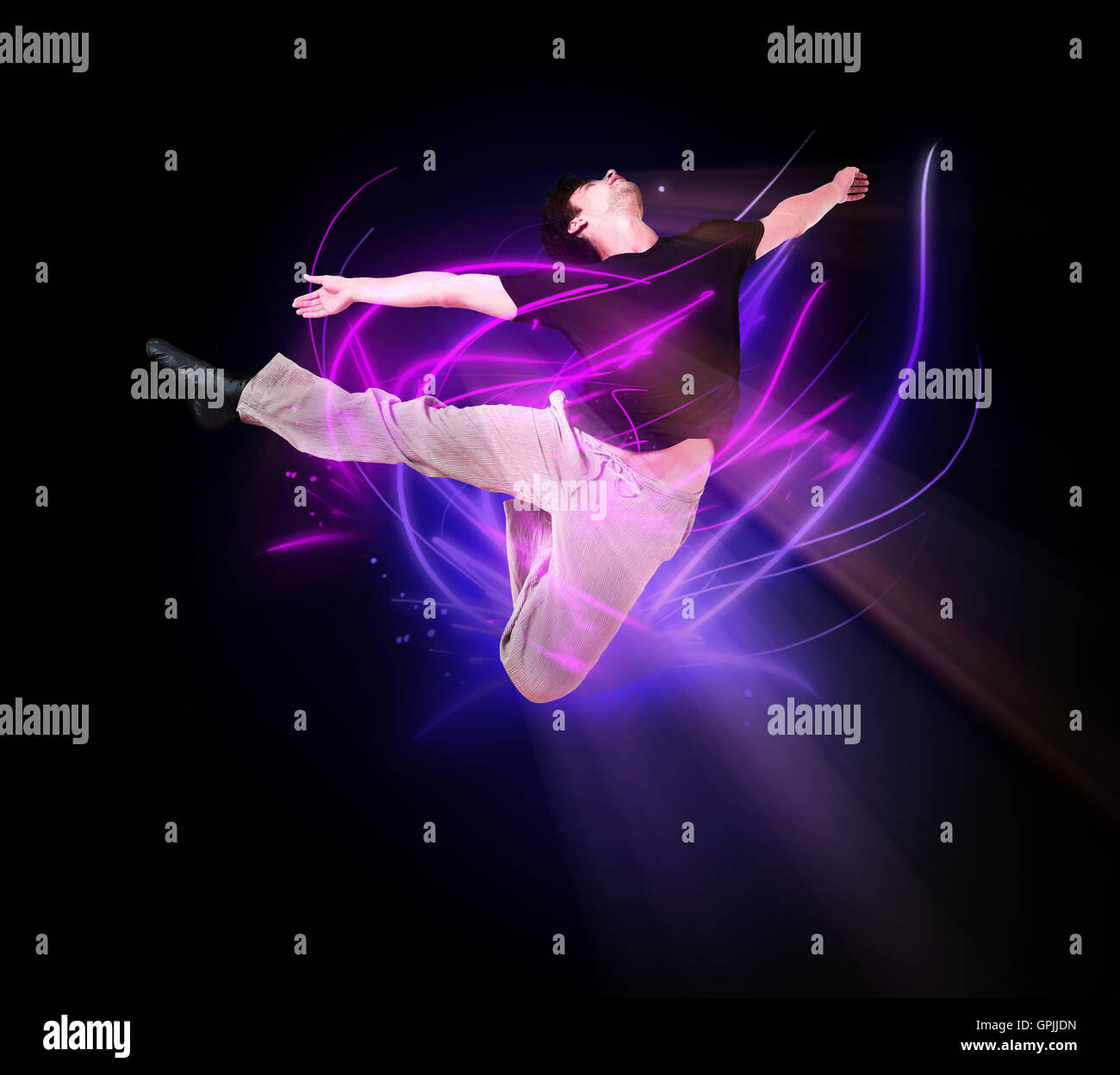 stylish modern ballet dancer jumping 3 Stock Photo - Alamy