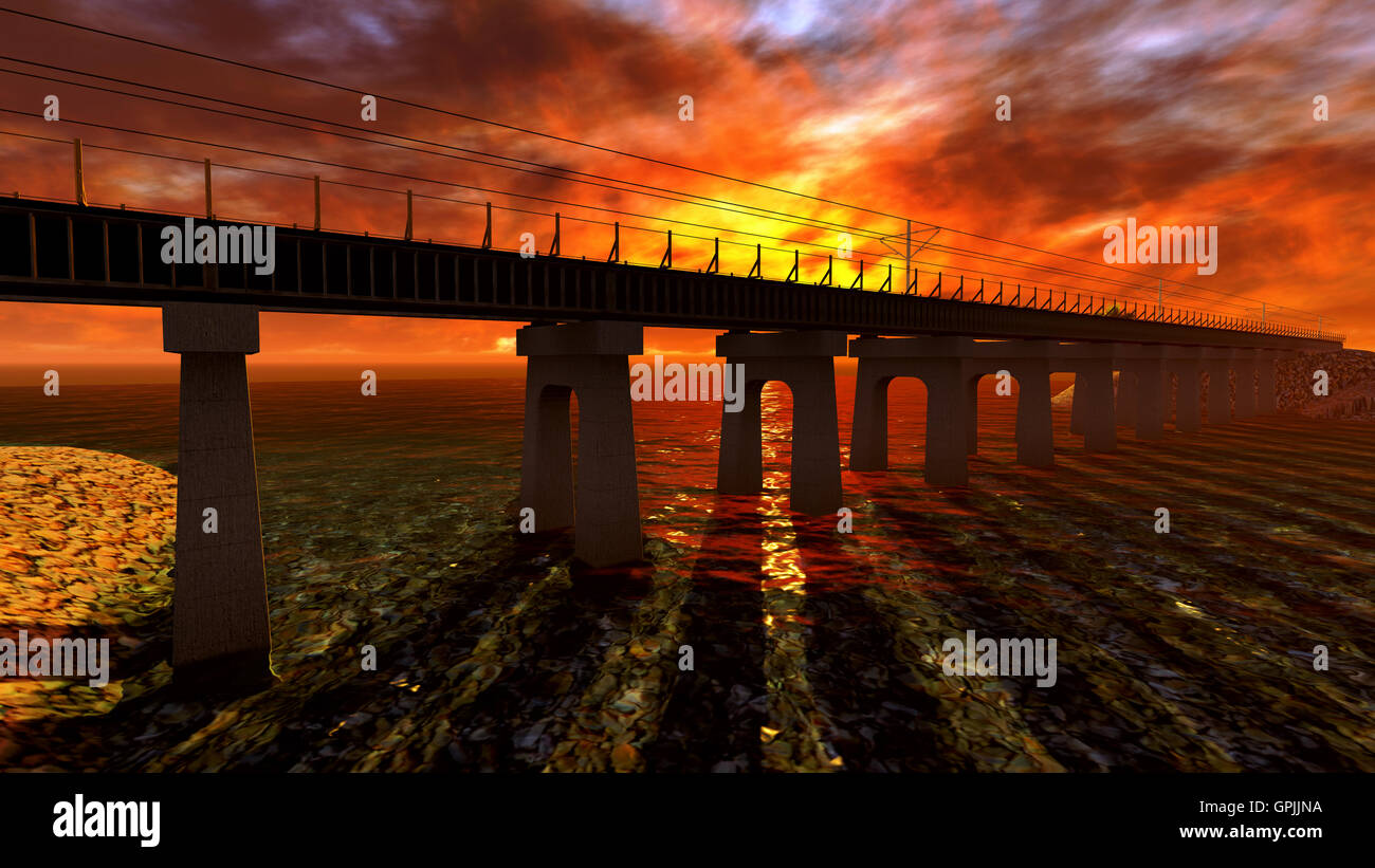 Bridge at night Stock Photo - Alamy