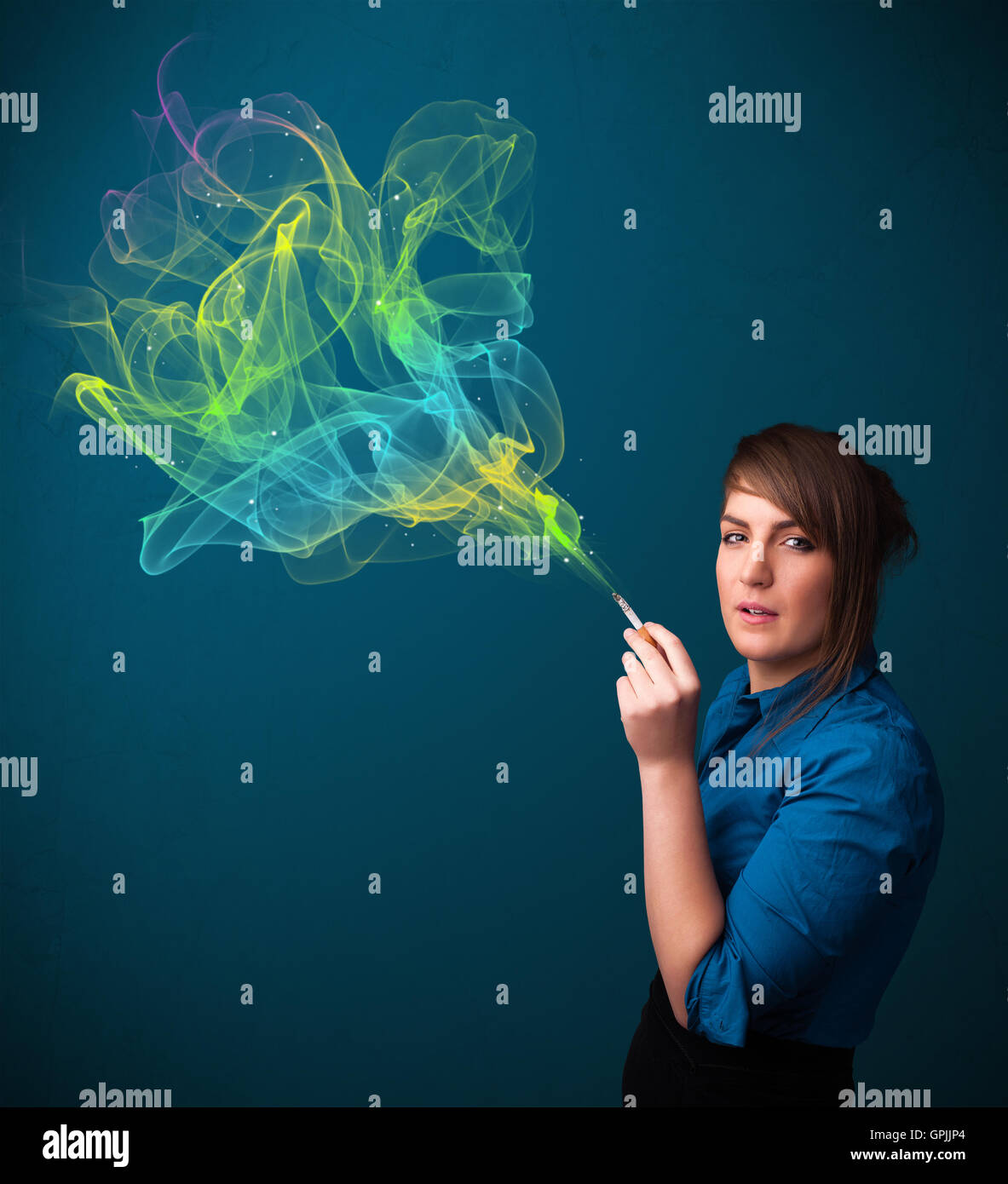 Pretty lady smoking hi-res stock photography and images - Alamy