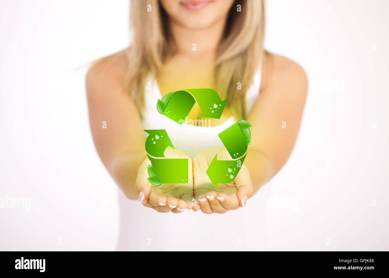 Woman hands holding ECO sign Stock Photo - Alamy