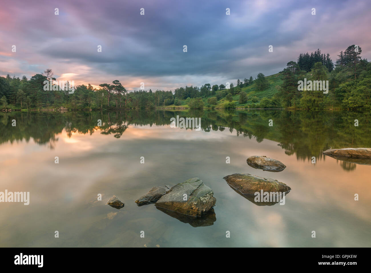 Hows Tarn, Lake District, Sunset set Stock Photo - Alamy