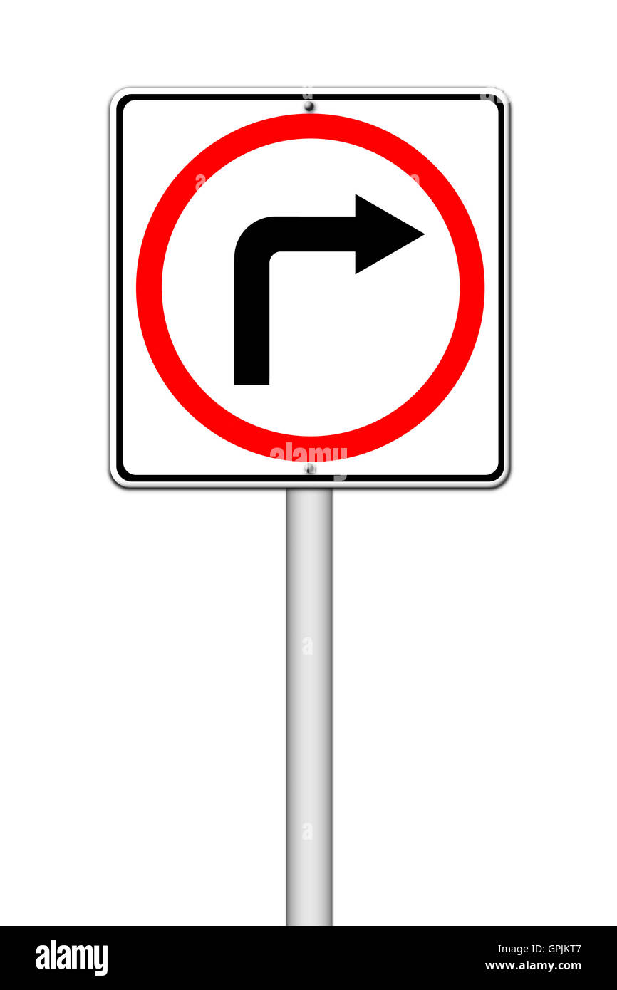 Traffic sign show the turn right Stock Photo - Alamy