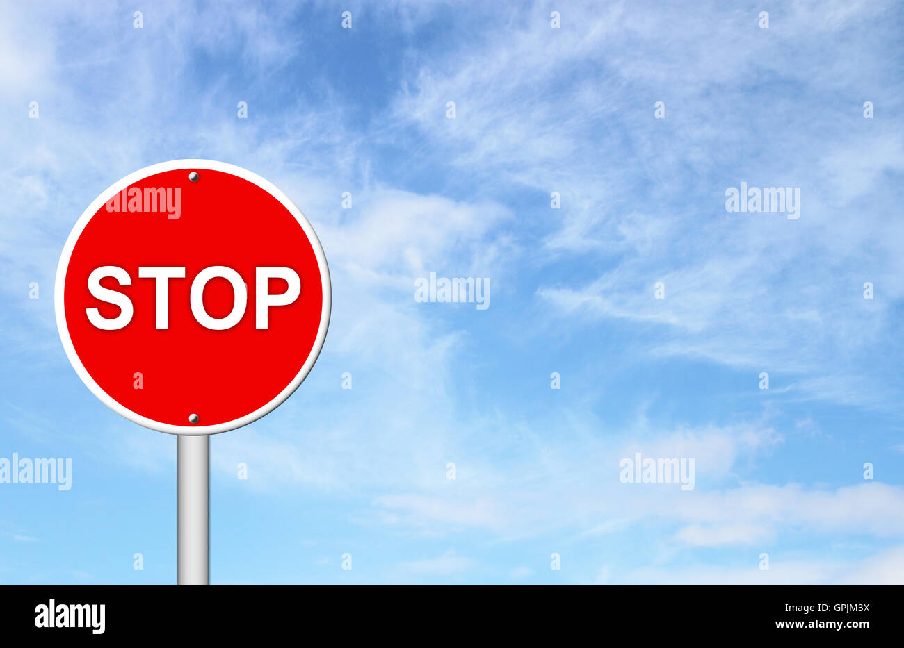 stop sign with blue sky Stock Photo - Alamy