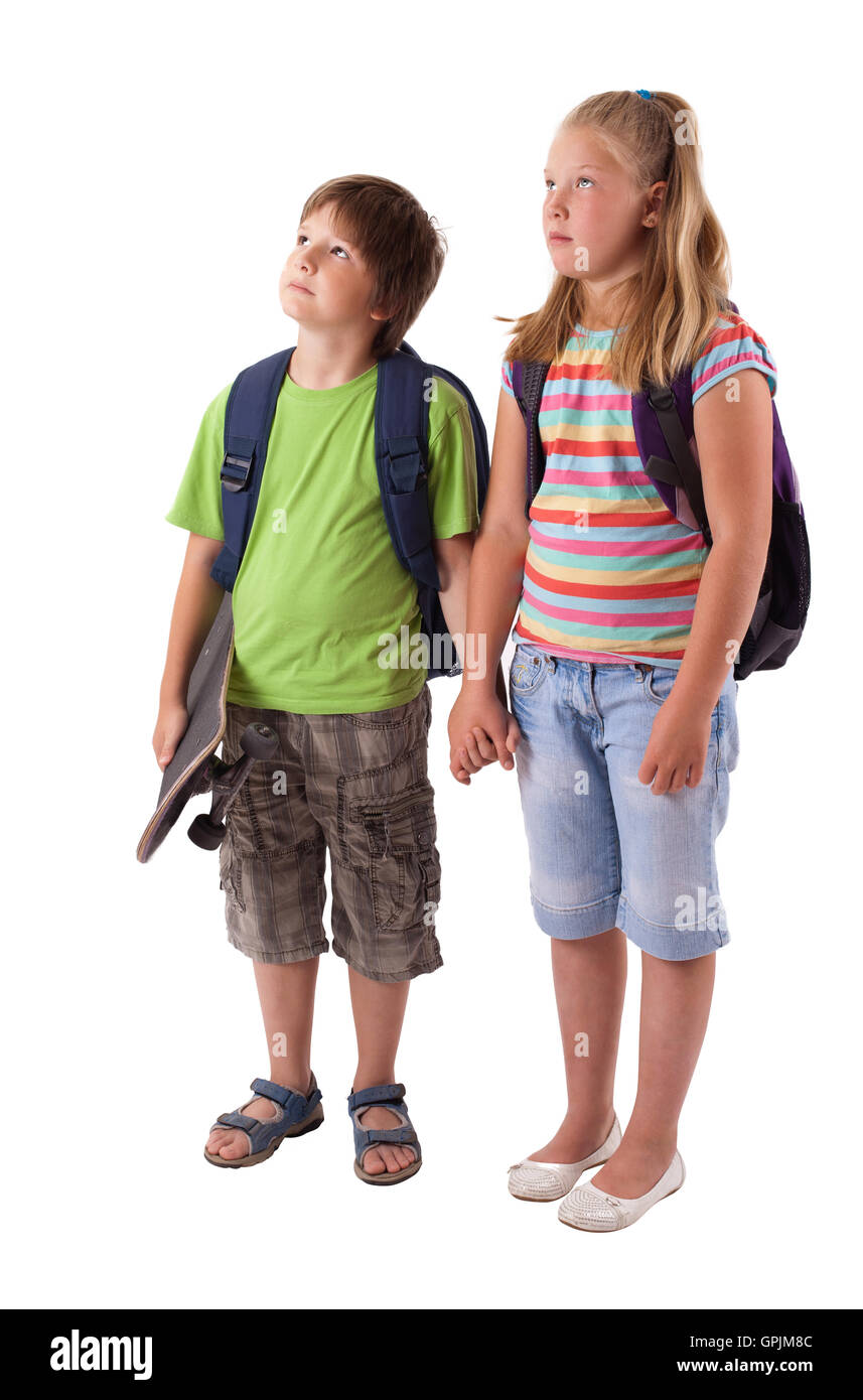 Portrait of happy kids over isolated background Stock Photo - Alamy