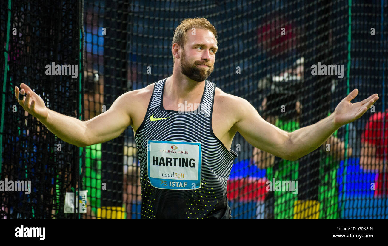 Robert Harting from Germany during the Men's Discus at the athletics ...