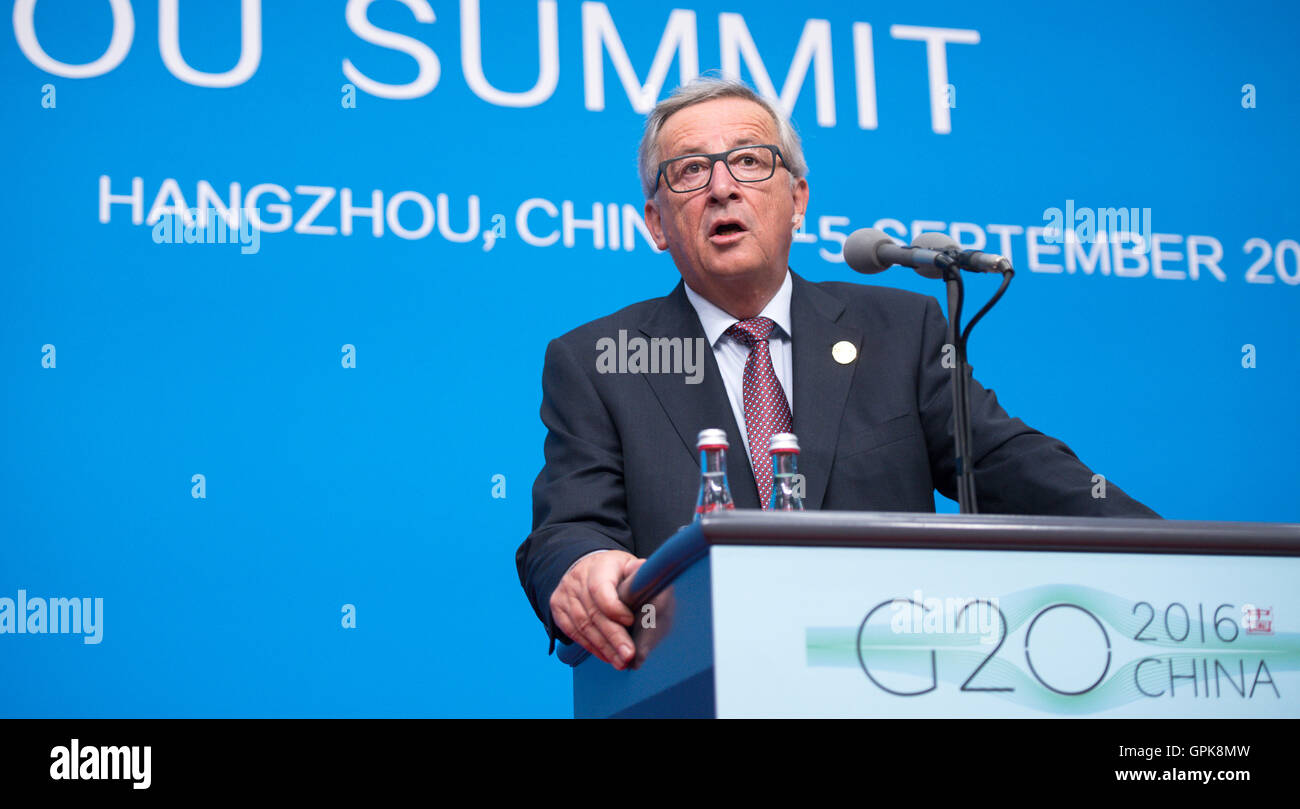 Jean-Claude Juncker, President of the EU Commission, speaking at a ...