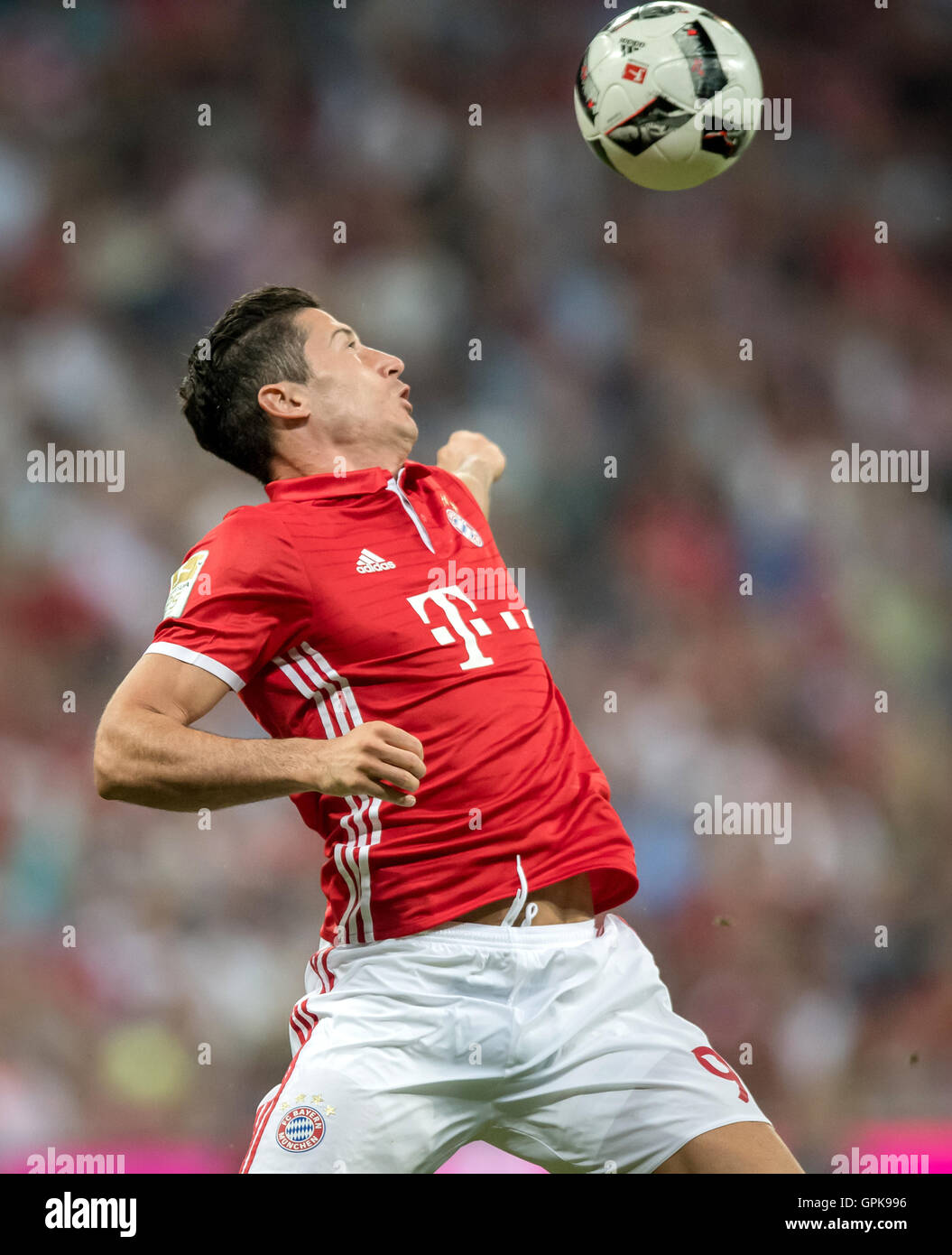 Munich, Germany. 26th Aug, 2016. Bayern's Robert Lewandowski in action ...