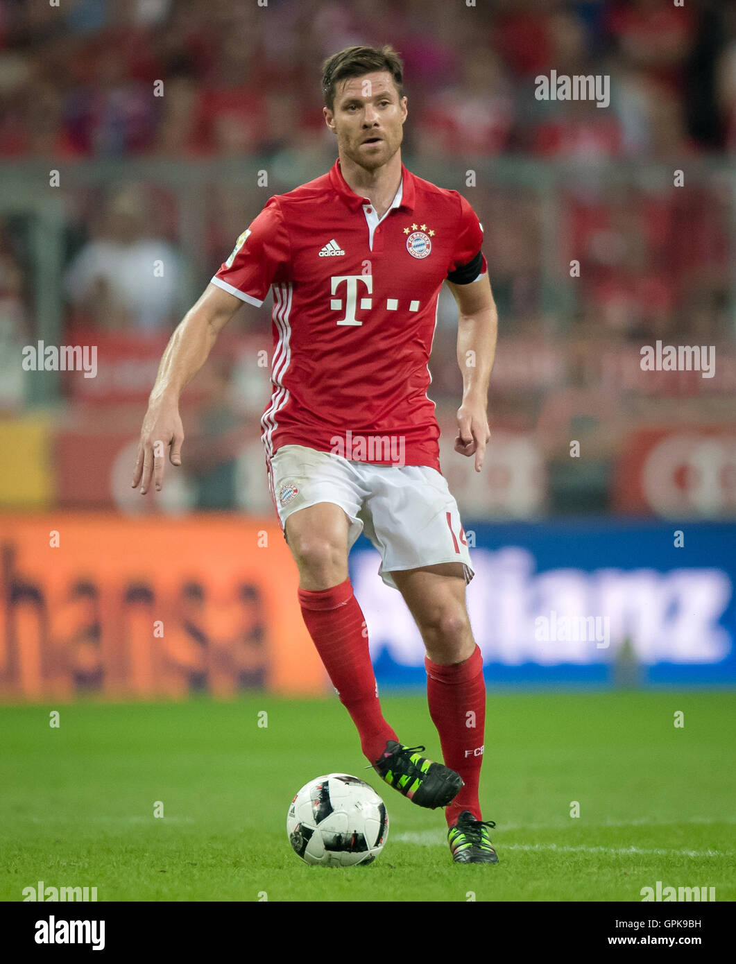 Munich, Germany. 26th Aug, 2016. Bayern's Xabi Alonso in action during ...