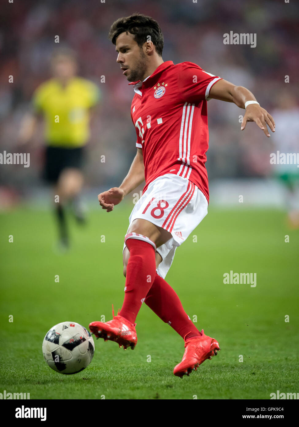 Munich, Germany. 26th Aug, 2016. Bayern's Juan Bernat in action during ...