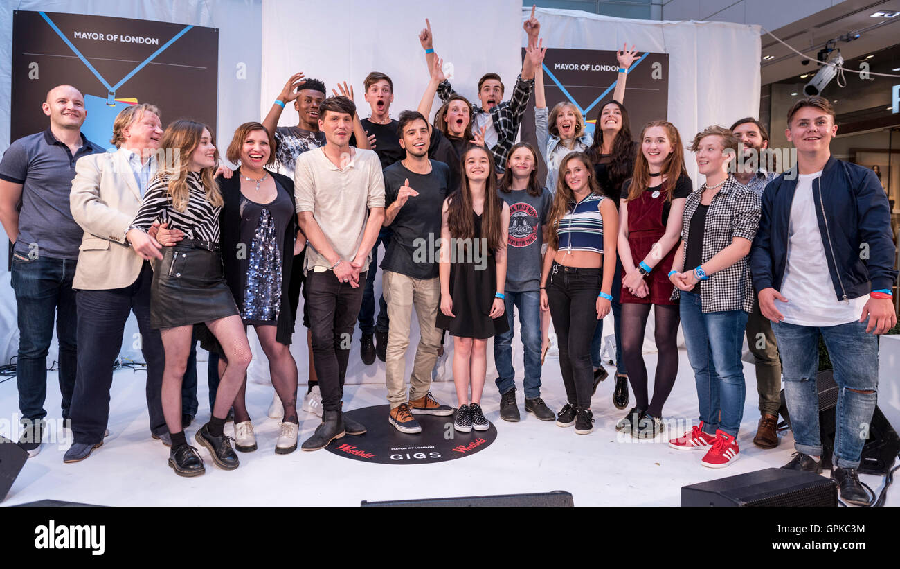 London, UK. 4 September 2016. Finalists and judges on stage. Young ...