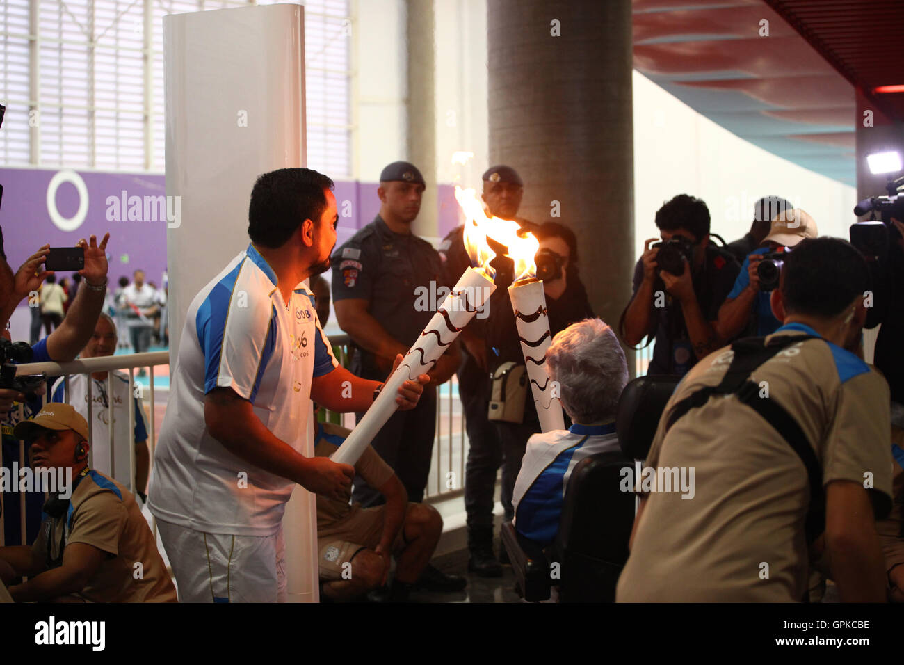 SÃO PAULO, SP - 04.09.2016: PASSAGE OF THE PARALYMPIC TORCH IN SP ...