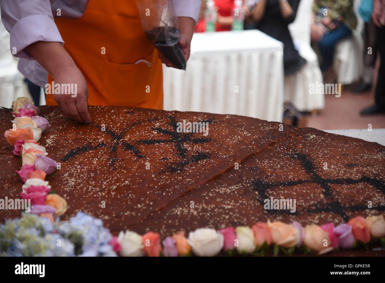 A huge moon-cake at a shopping mall in Kunming, capital of south ChinaÂ ...