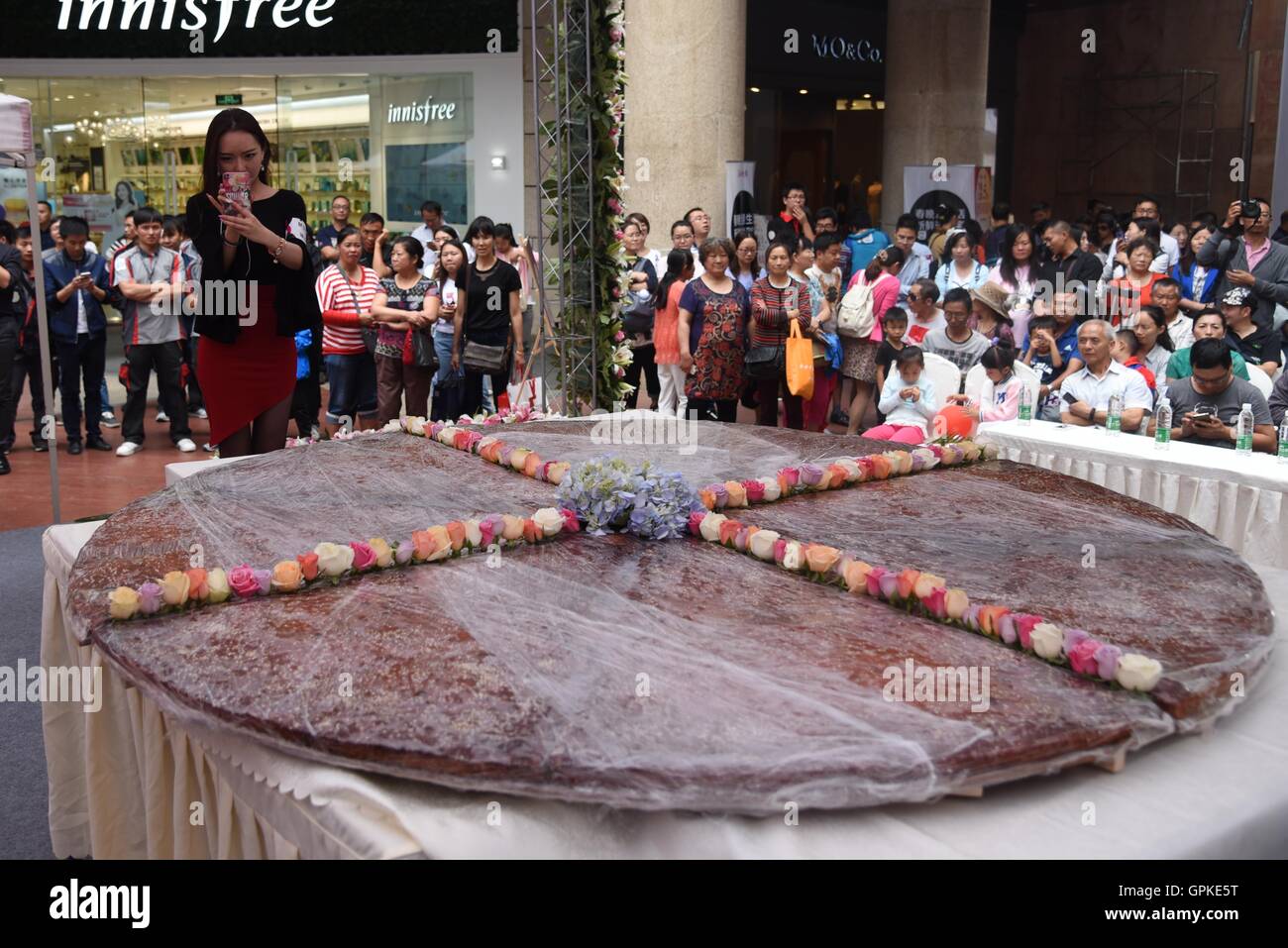 A huge moon-cake at a shopping mall in Kunming, capital of south ChinaÂ ...