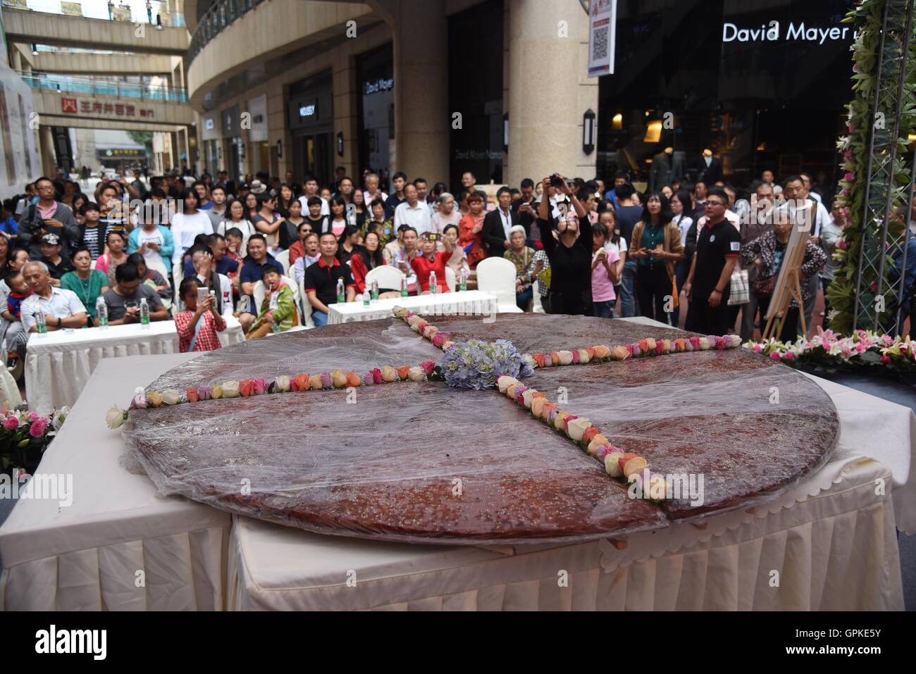 A huge moon-cake at a shopping mall in Kunming, capital of south ChinaÂ ...