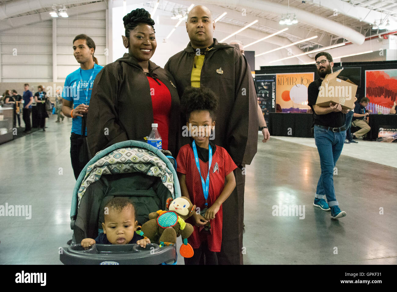 New York, USA. 4th September 2016. A striking Vulcan family on the ...