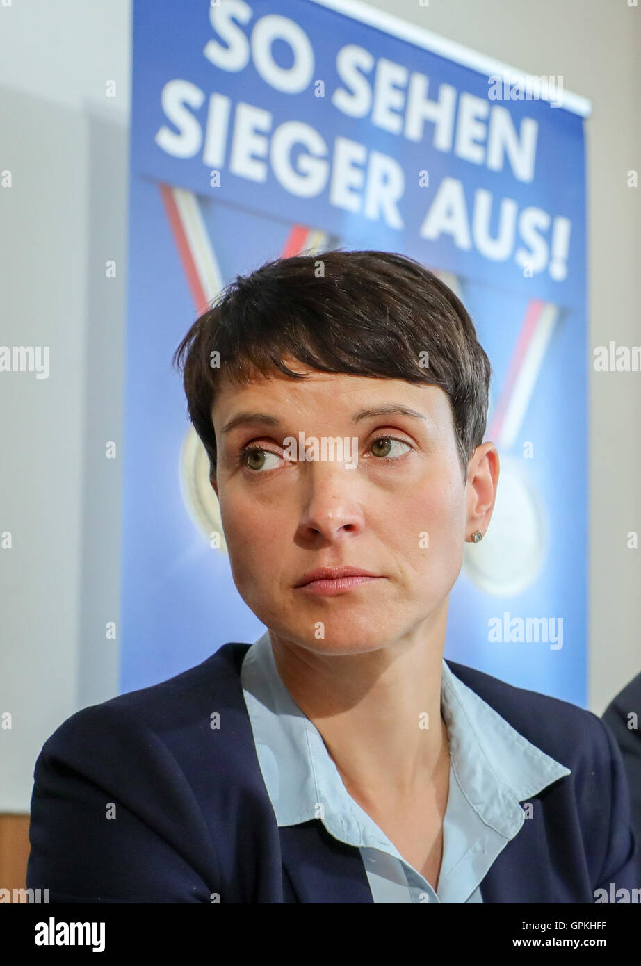 Berlin, Germany. 05th Sep, 2016. The chairwoman of the AfD (Alternative ...