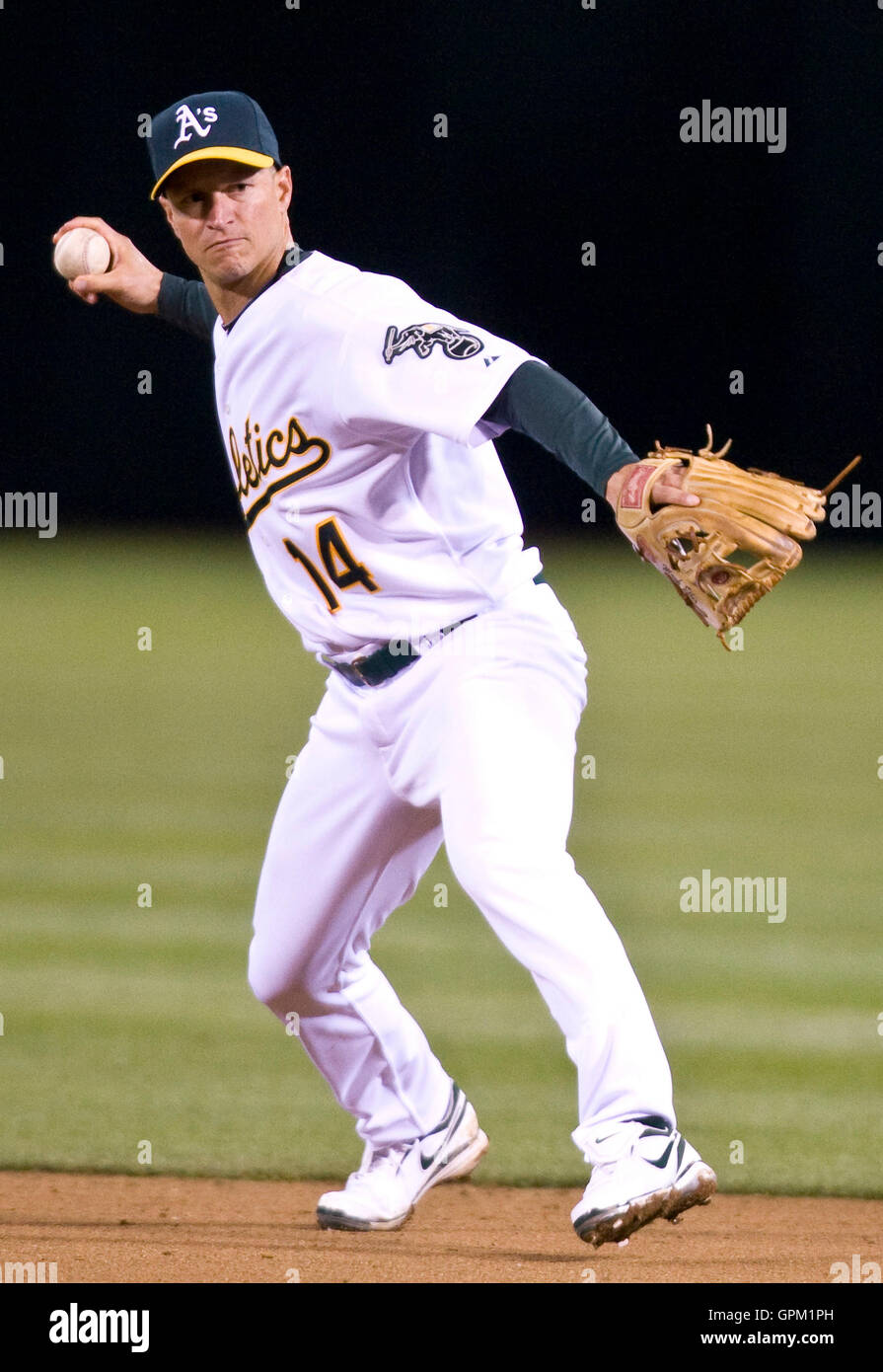April 5, 2010; Oakland, CA, USA; Oakland Athletics second baseman Mark ...