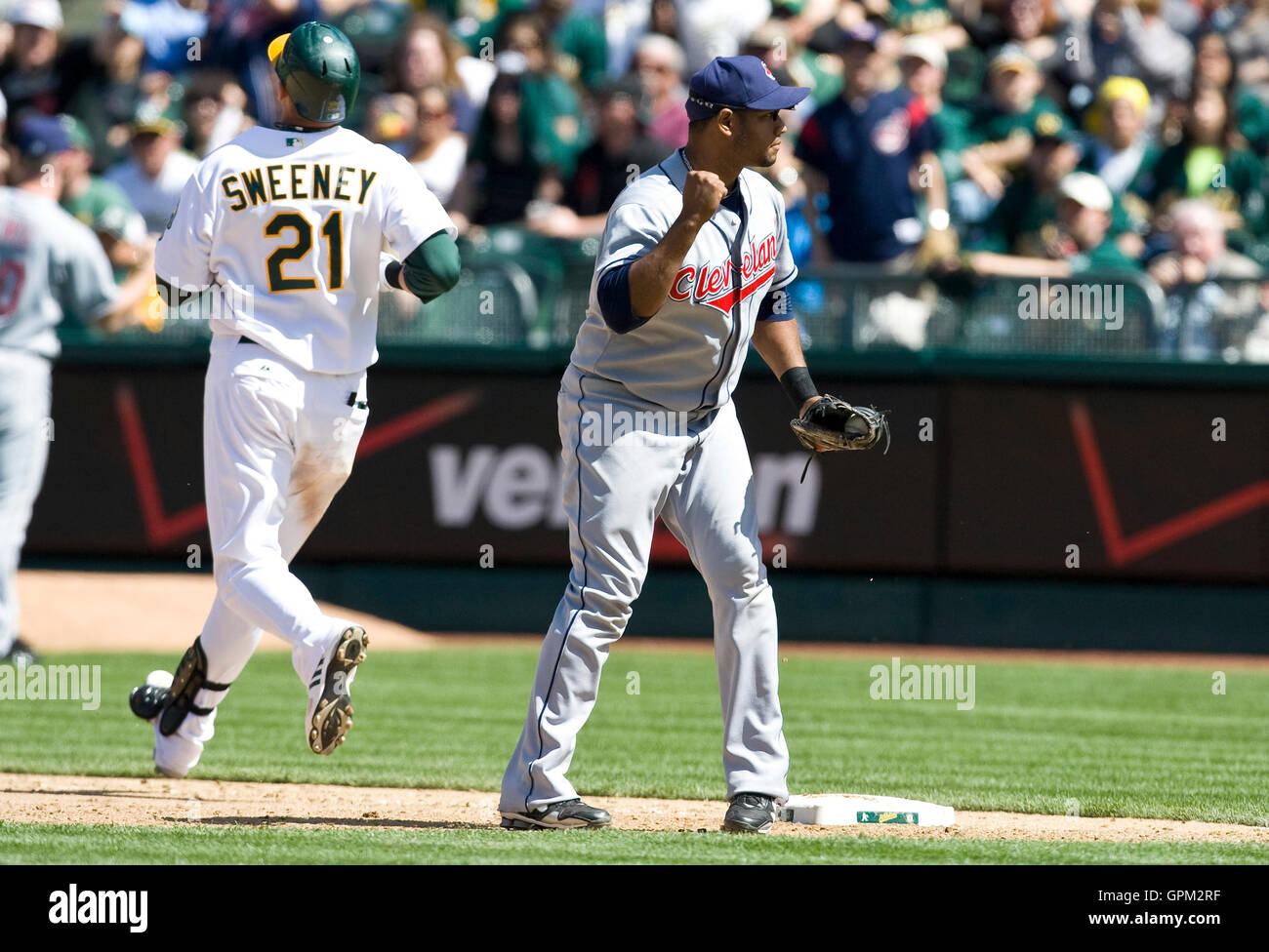 April 24, 2010; Oakland, CA, USA; Cleveland Indians first baseman Andy ...